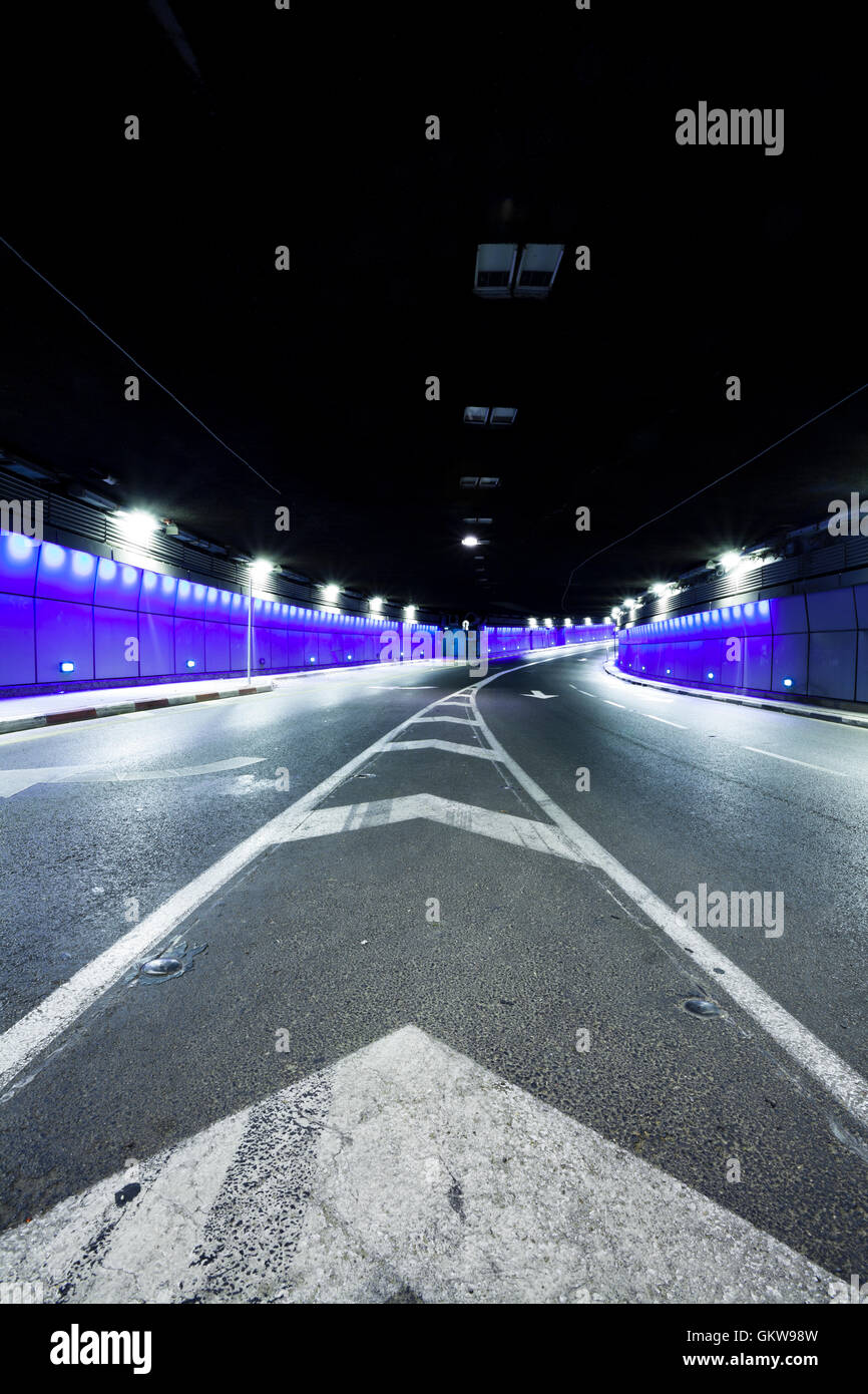 Tunnel - Urban highway road tunnel Stock Photo - Alamy