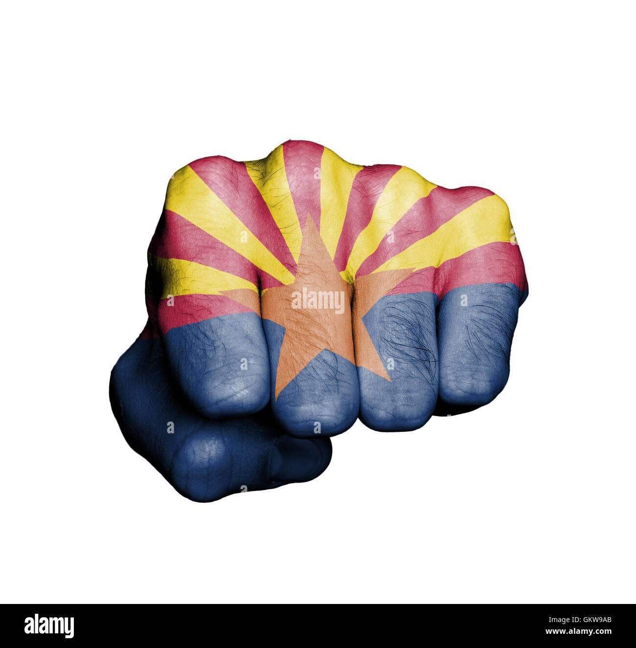 United states, fist with the flag of a state Stock Photo - Alamy