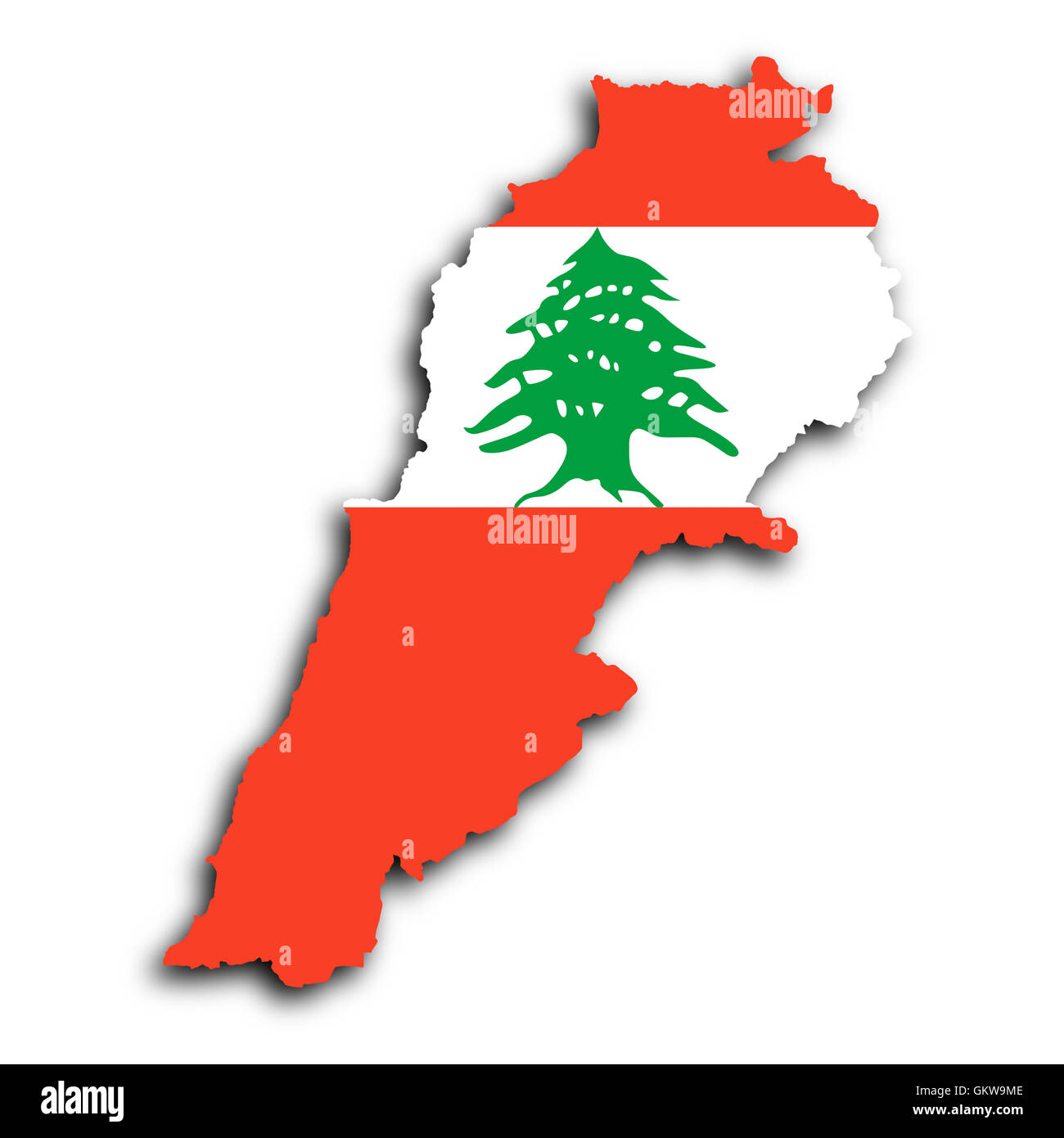 Lebanon map with the flag inside Stock Photo - Alamy