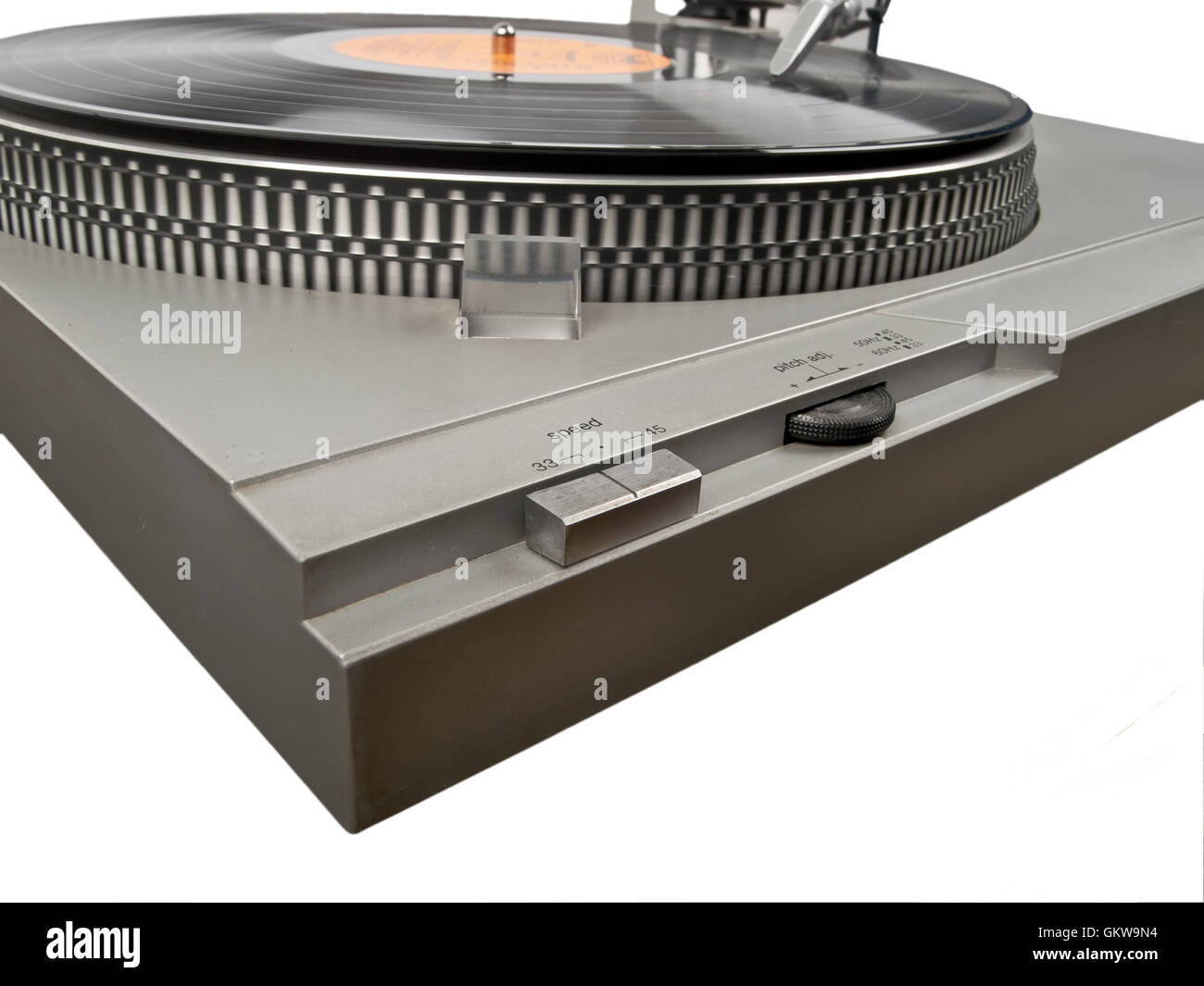 Record on turntable Stock Photo - Alamy