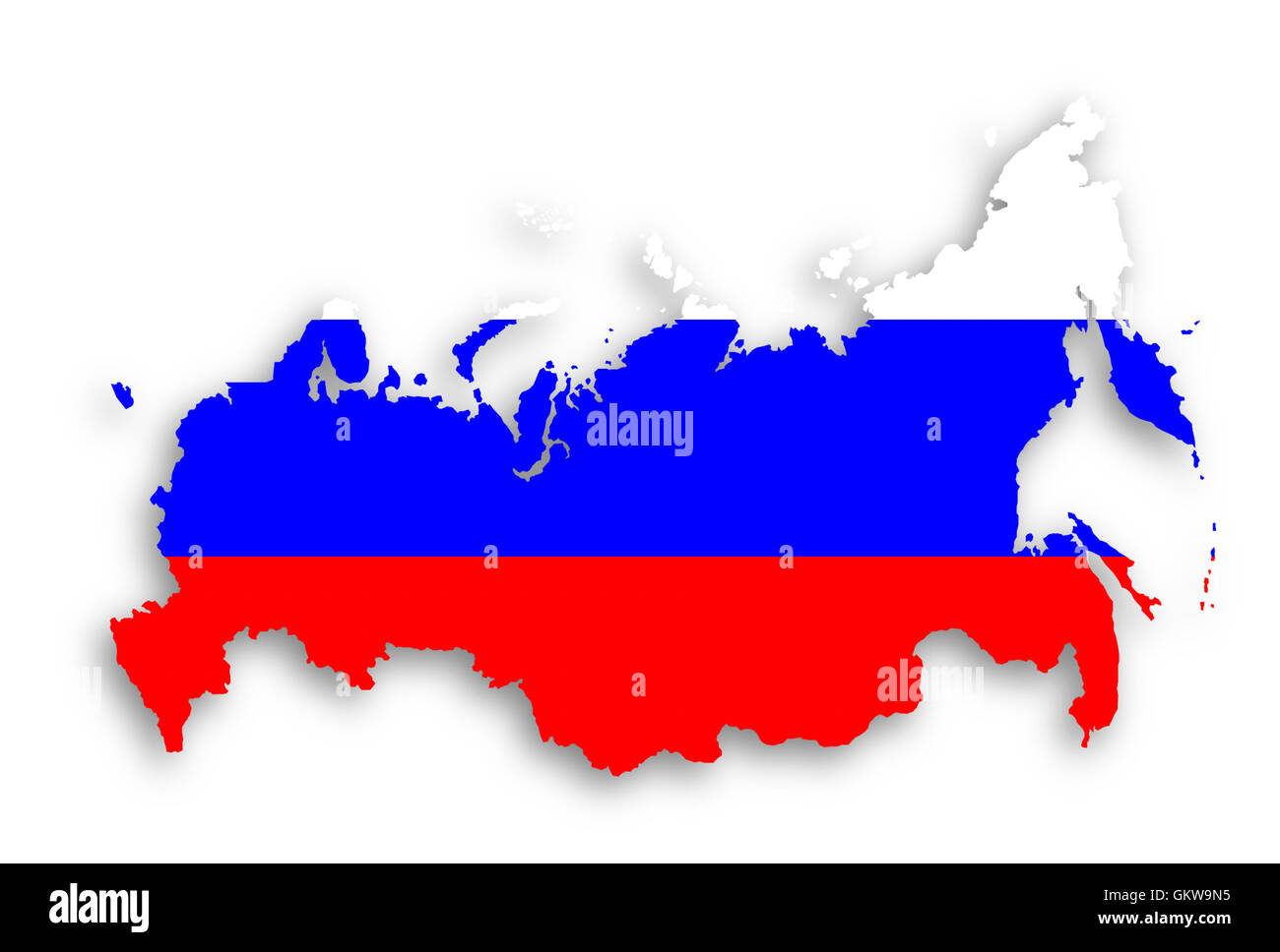 Map of Russia with flag inside Stock Photo - Alamy