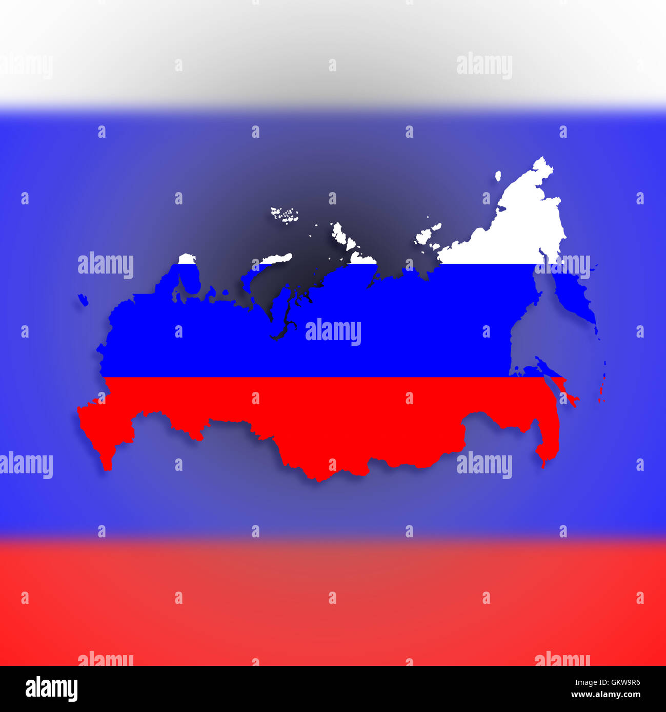 Map of Russia with flag inside Stock Photo - Alamy
