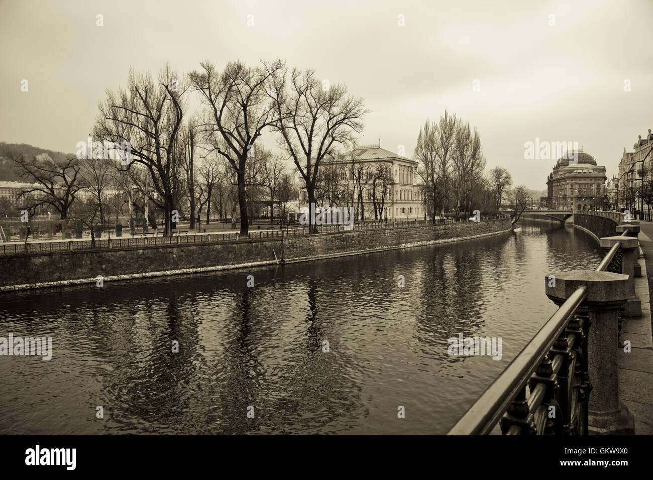 Town in Sepia Colour Stock Photo - Alamy