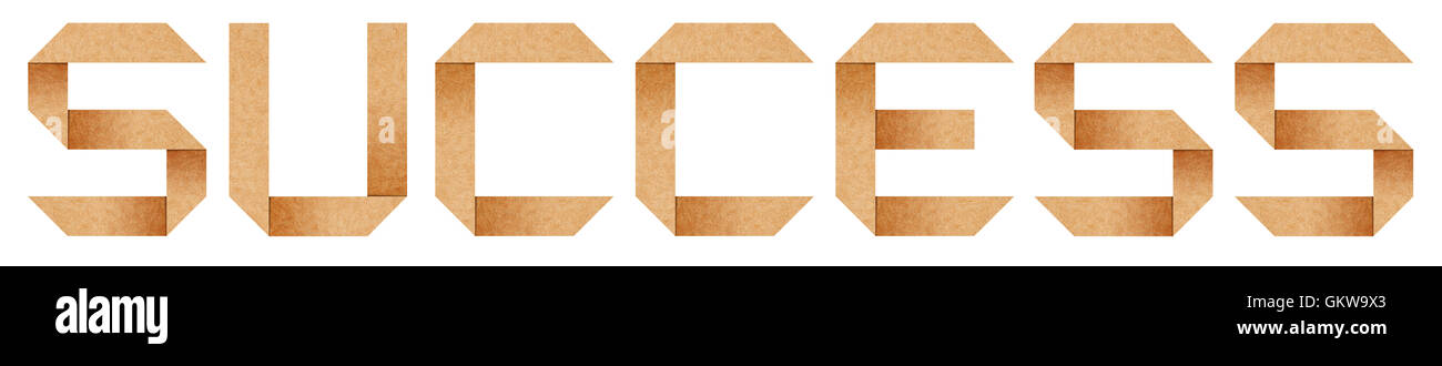 Success word from Origami paper letters isolated with clipping Stock ...