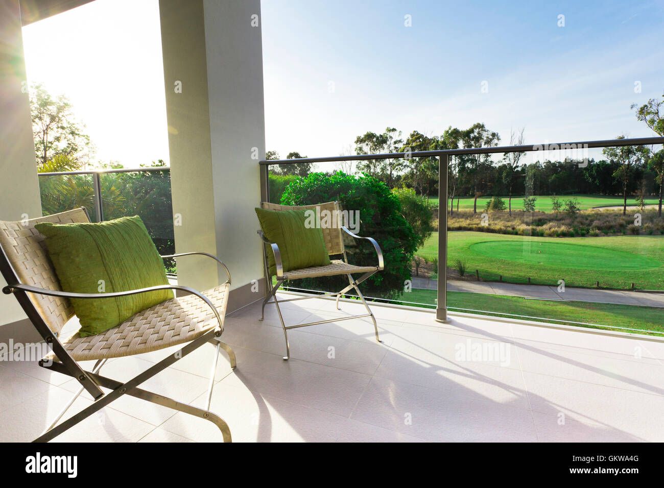 Chairs on balcony Stock Photo - Alamy