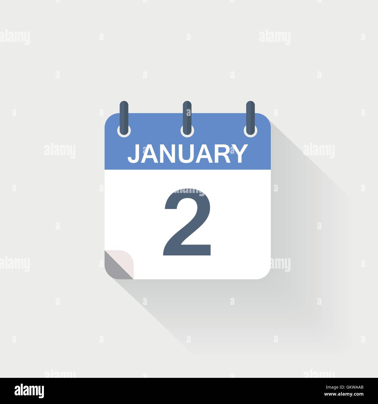 2 january calendar icon on grey background Stock Vector Image & Art - Alamy