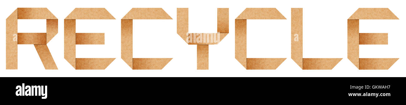 RECYCLE word from Origami paper letters isolated with clipping Stock ...