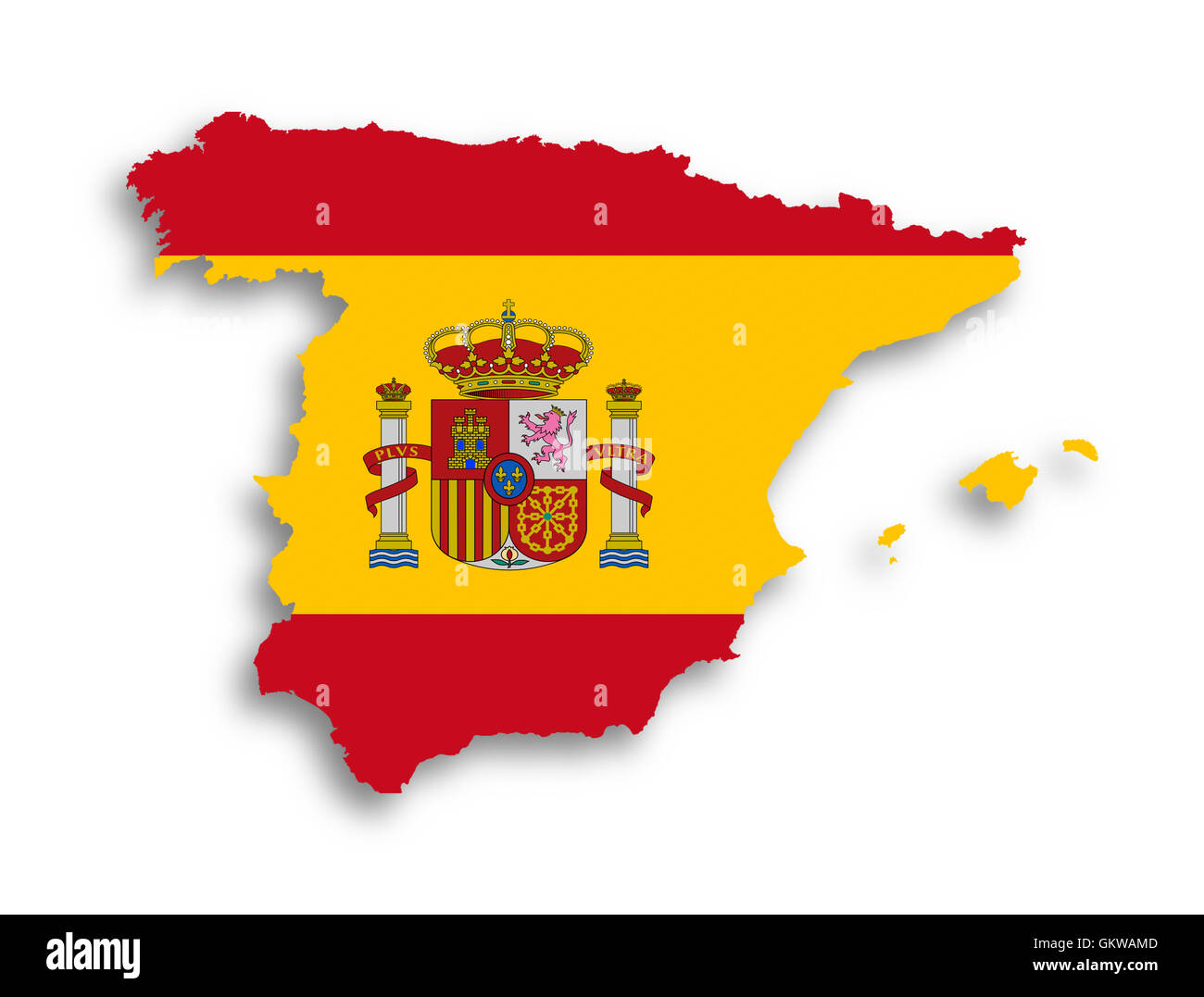 Spain map with the flag inside Stock Photo - Alamy