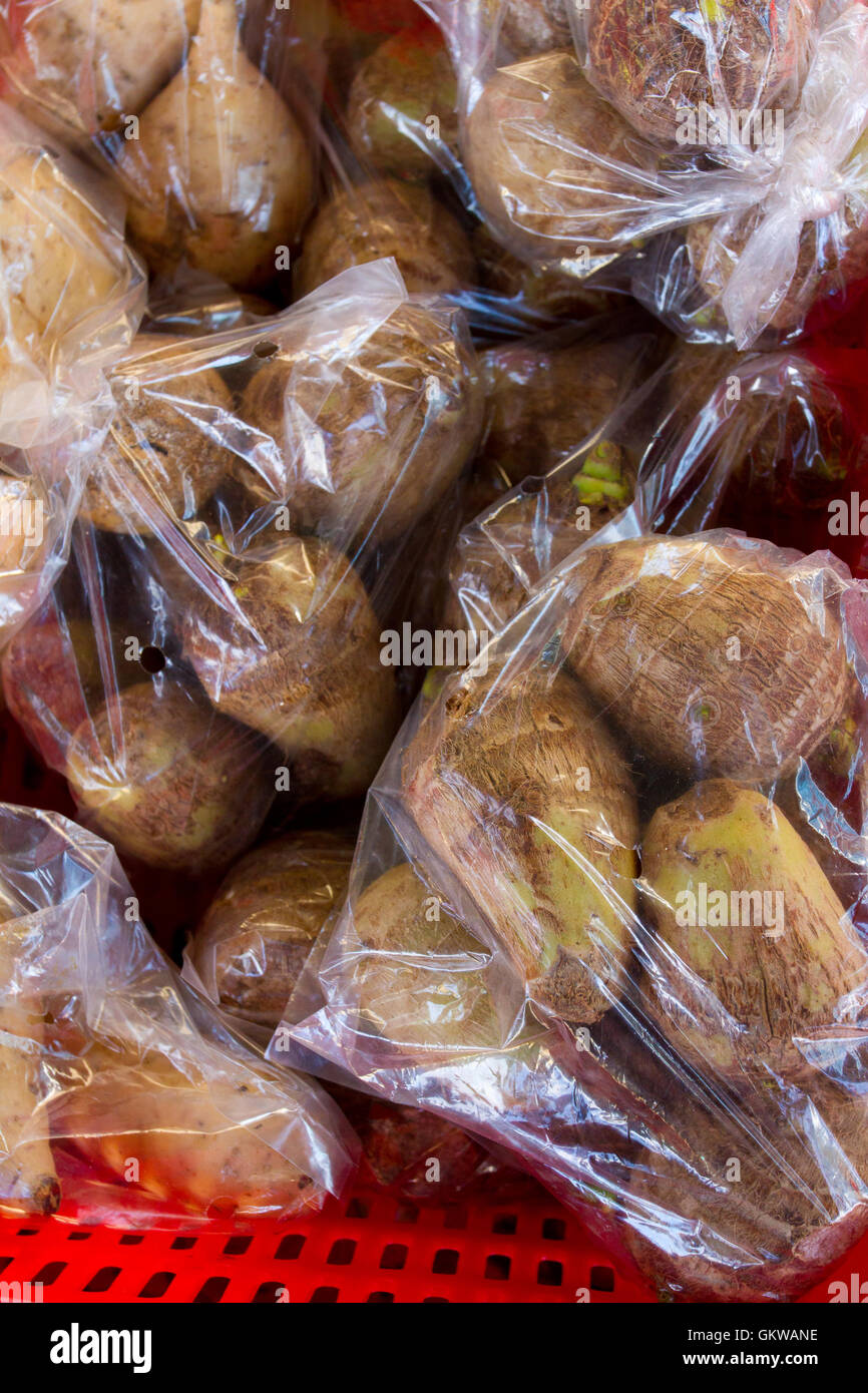 Taro in Bags in Hawaii Stock Photo - Alamy