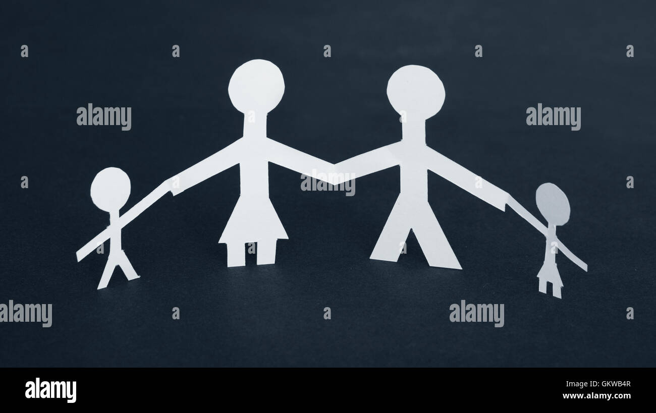 Paper Chain Family Stock Photo - Alamy