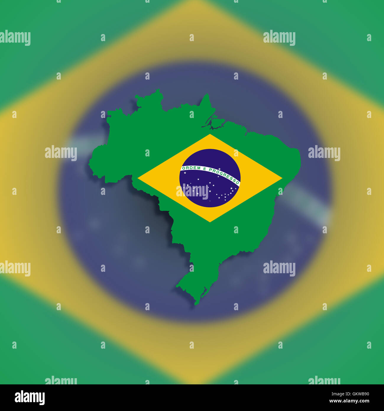 Map of brazil with flag inside Stock Photo - Alamy