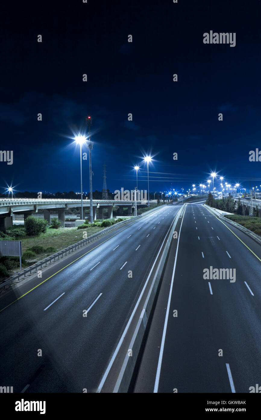 Highway at Night Stock Photo - Alamy