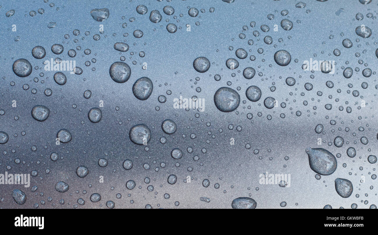 Fine droplets on gray metallic surface Stock Photo - Alamy