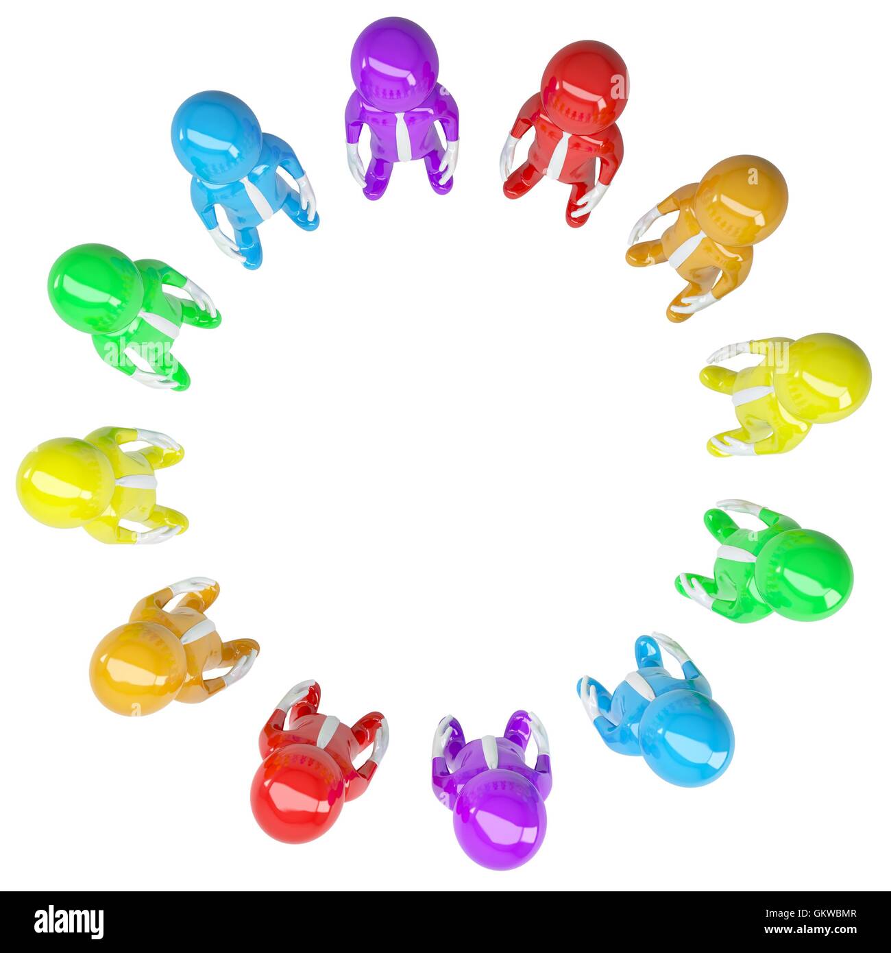 Colored people stood in a circle Stock Photo - Alamy