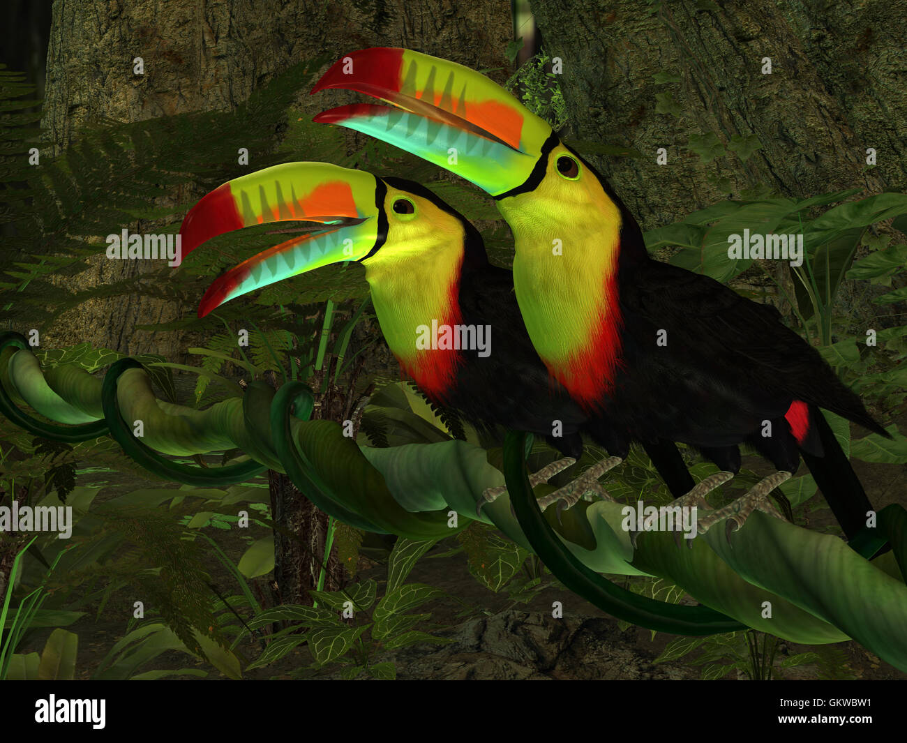 Toucan Jungle Stock Photo - Alamy