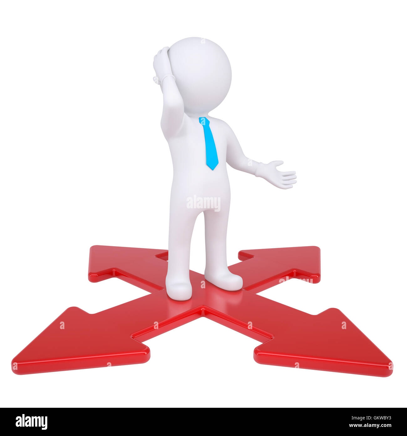 3d man at the crossroads Stock Photo - Alamy