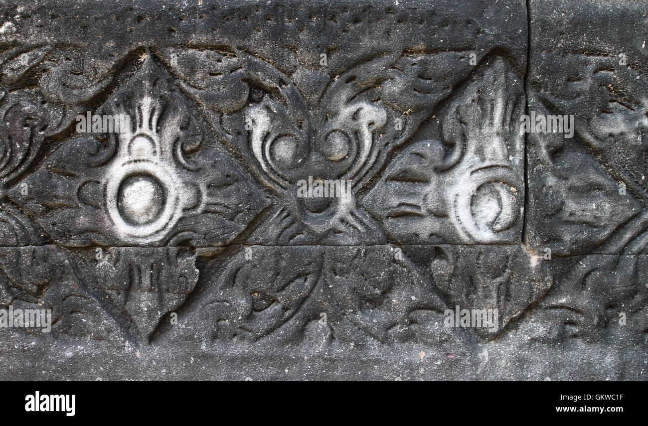 Stone engraving in Pimai castle Stock Photo - Alamy