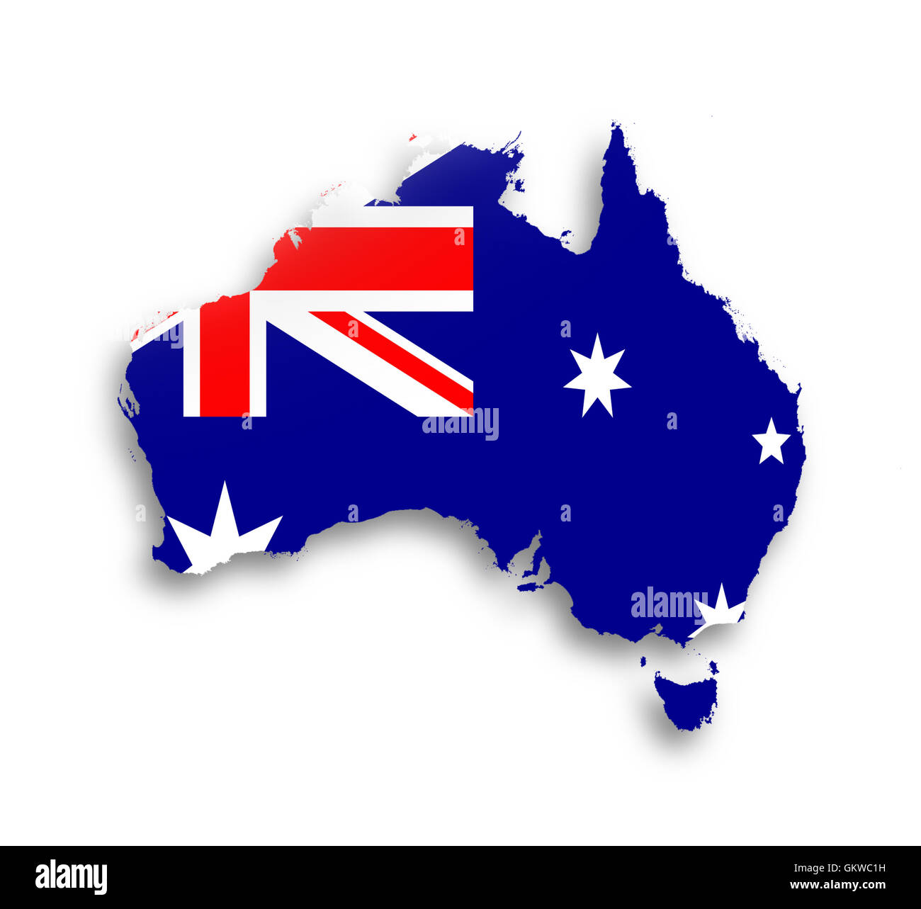 Australia map with the flag inside Stock Photo - Alamy