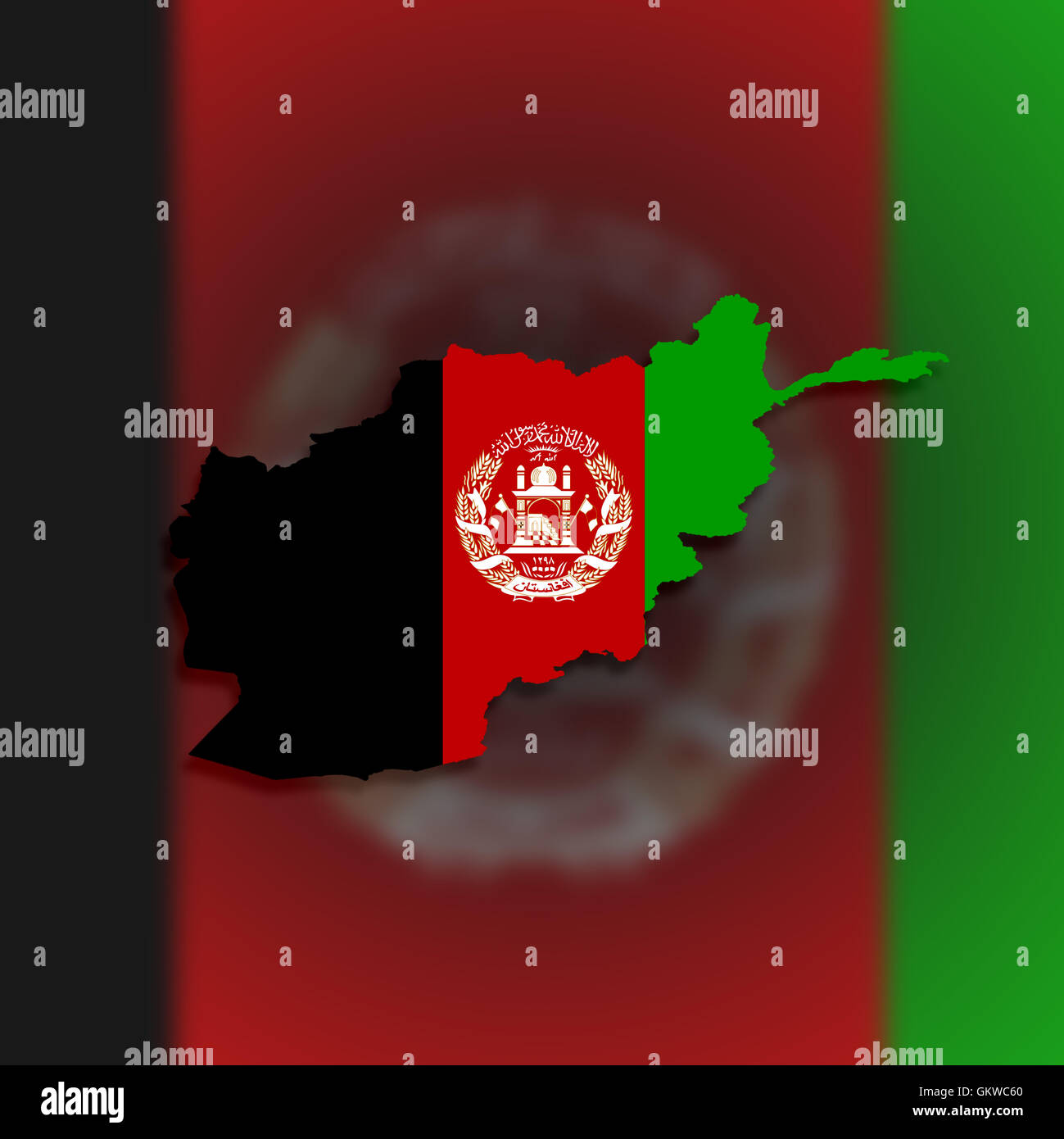 Map of Afghanistan filled with flag Stock Photo - Alamy
