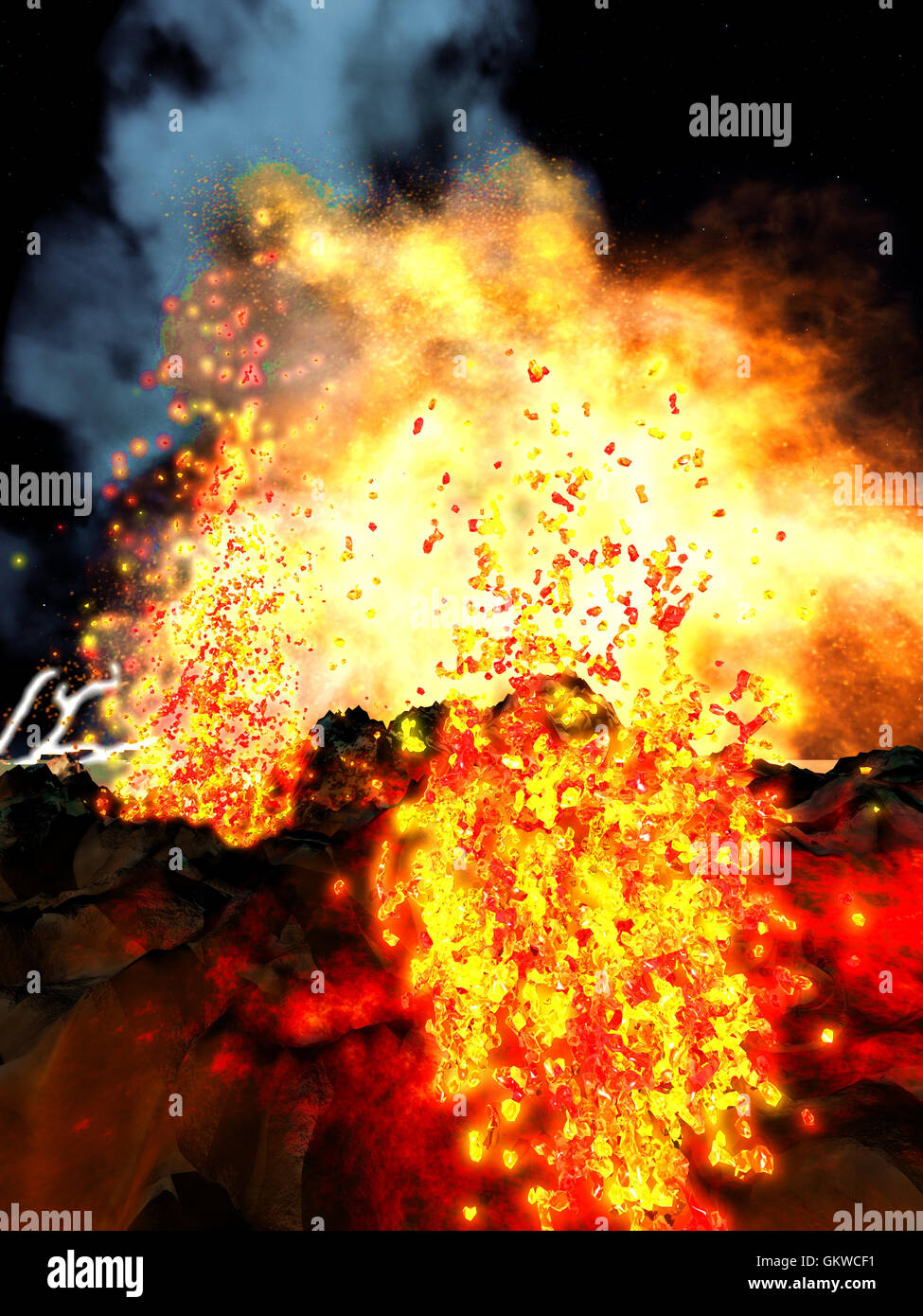 Eruption of vesuvius at night hi-res stock photography and images - Alamy