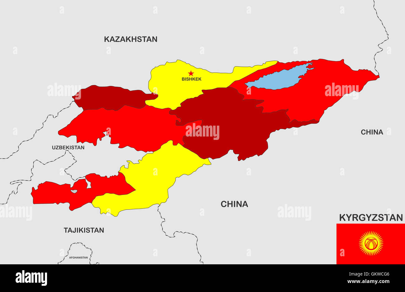 Kyrgyzstan map flag hi-res stock photography and images - Alamy