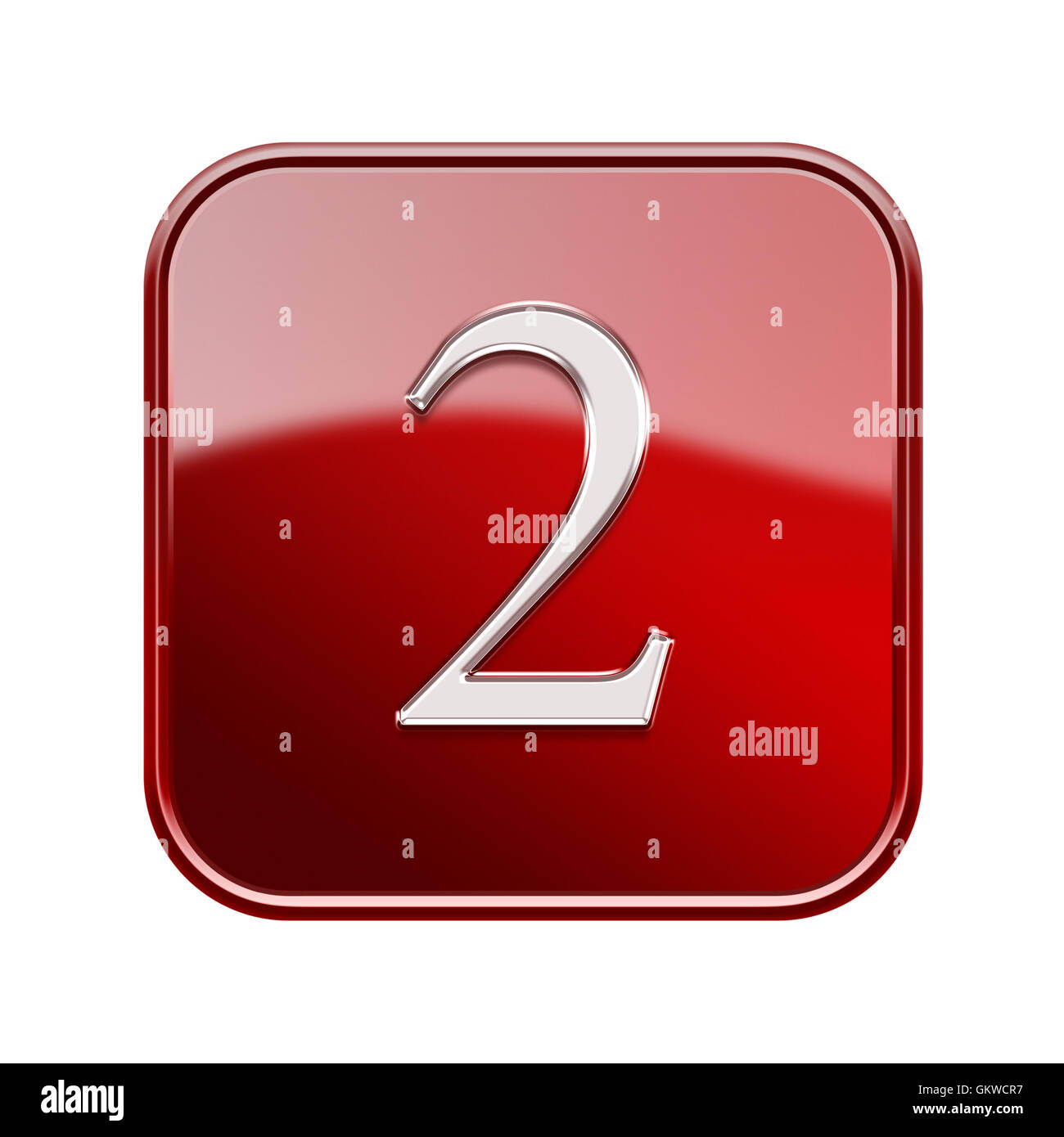 Number two red glossy, isolated on white background Stock Photo - Alamy