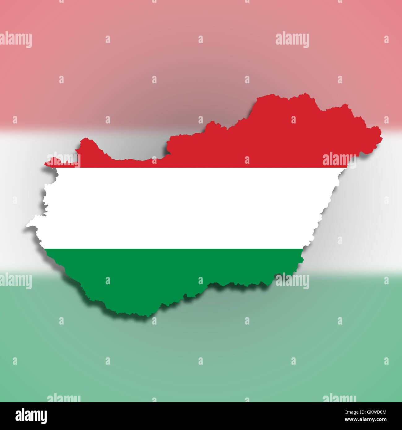 Map of Hungary filled with flag Stock Photo - Alamy
