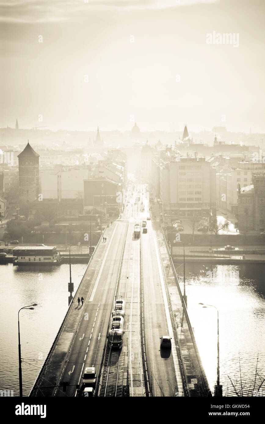 Town in Sepia Colour Stock Photo - Alamy
