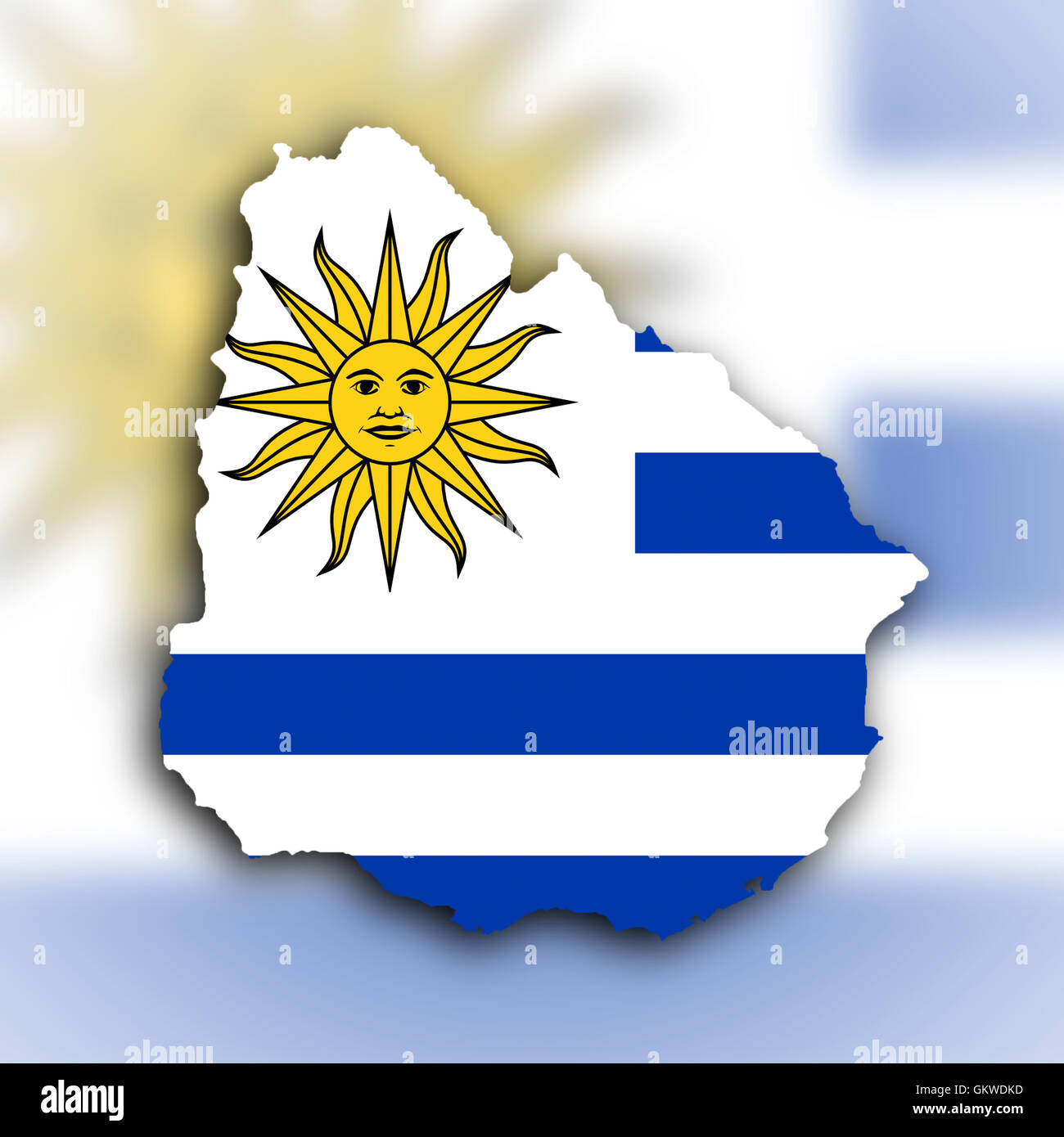 Country shape outlined and filled with the flag Stock Photo - Alamy