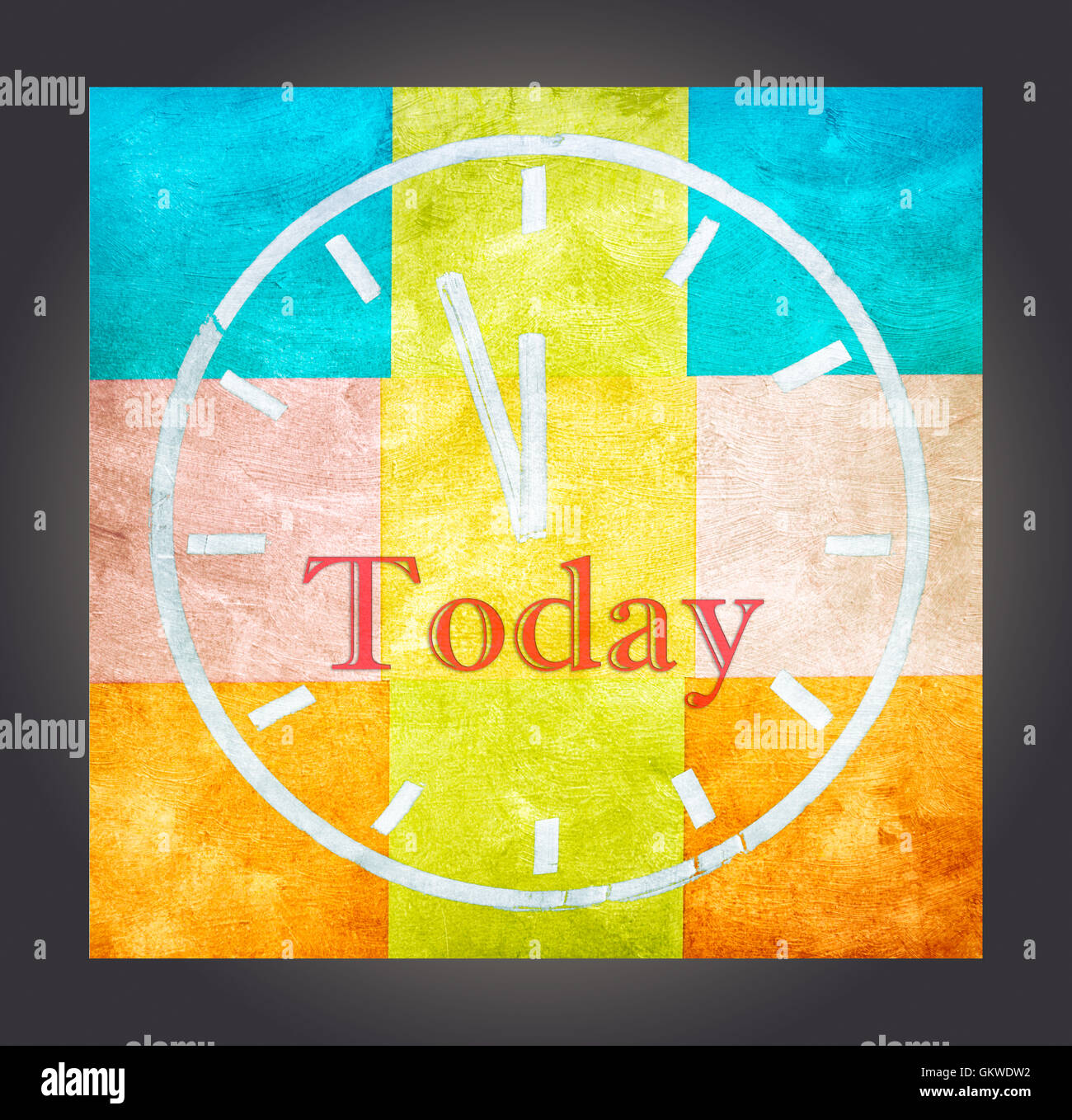 Today concept, word and drawing clock Stock Photo - Alamy