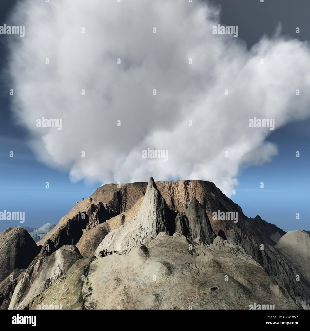 Volcanic eruption on island Stock Photo - Alamy