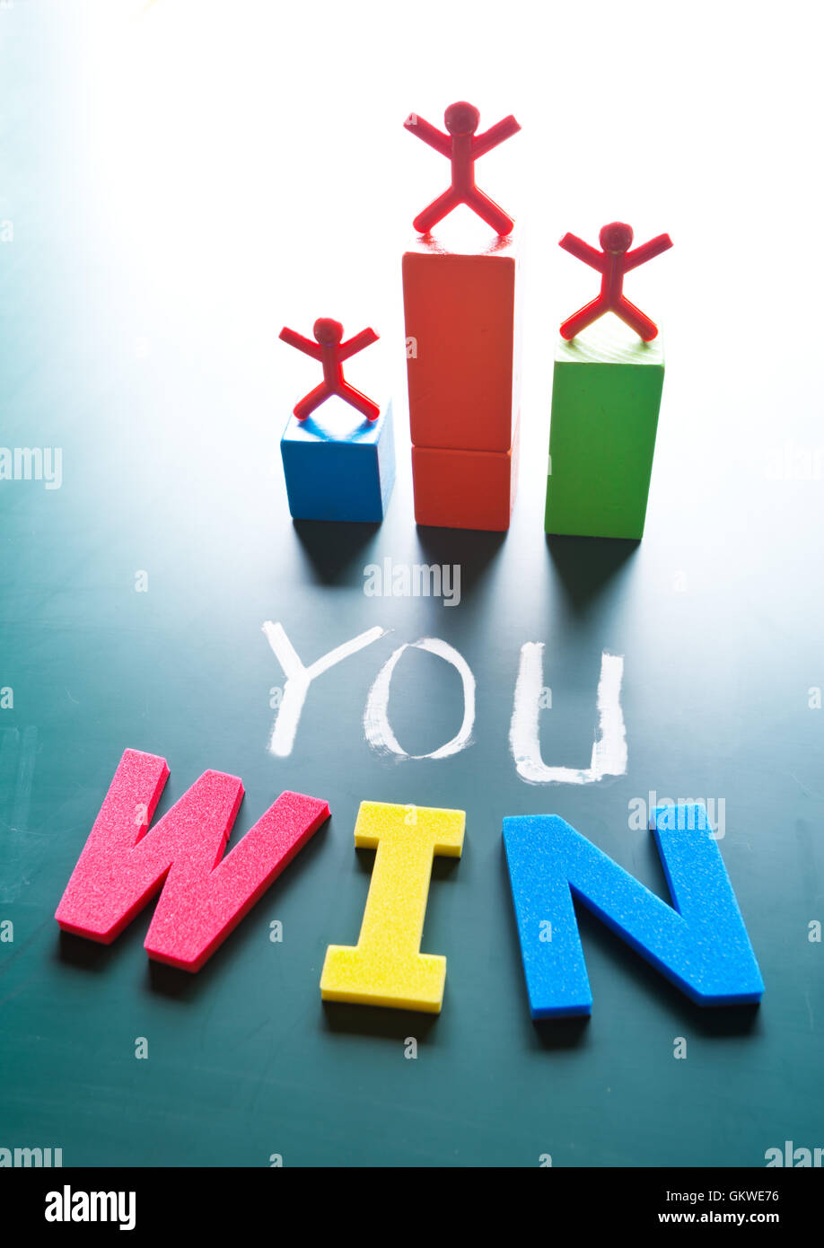 You win concept, people stand on award platform Stock Photo - Alamy