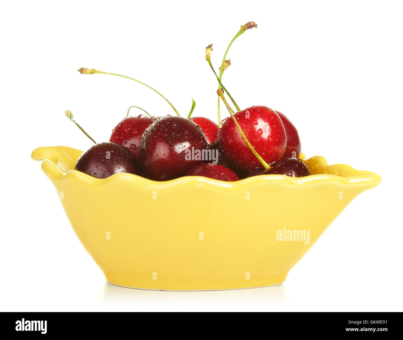 Bowl red juicy cherries Cut Out Stock Images & Pictures - Alamy