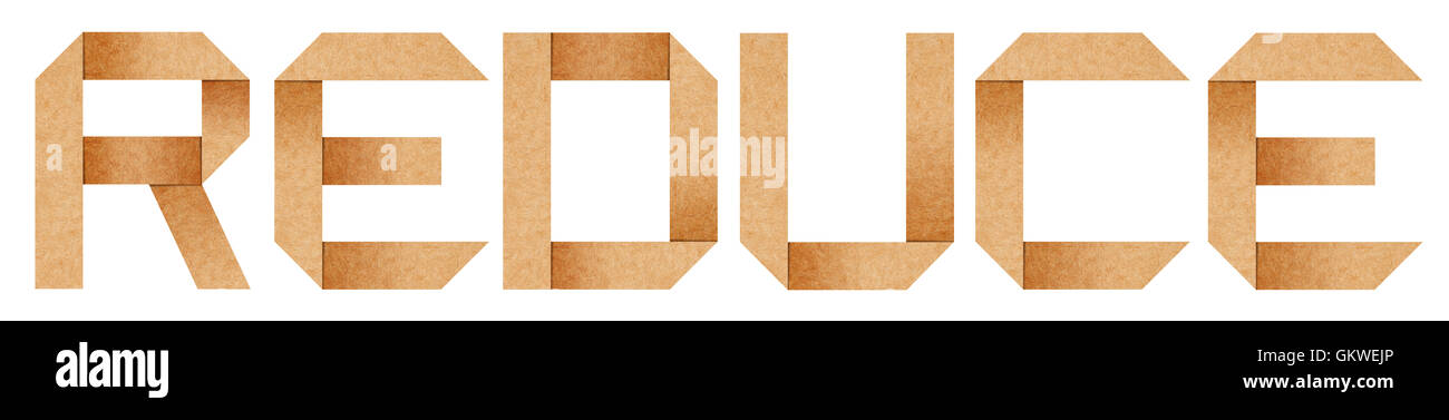 REDUCE word from Origami paper letters isolated with clipping Stock ...
