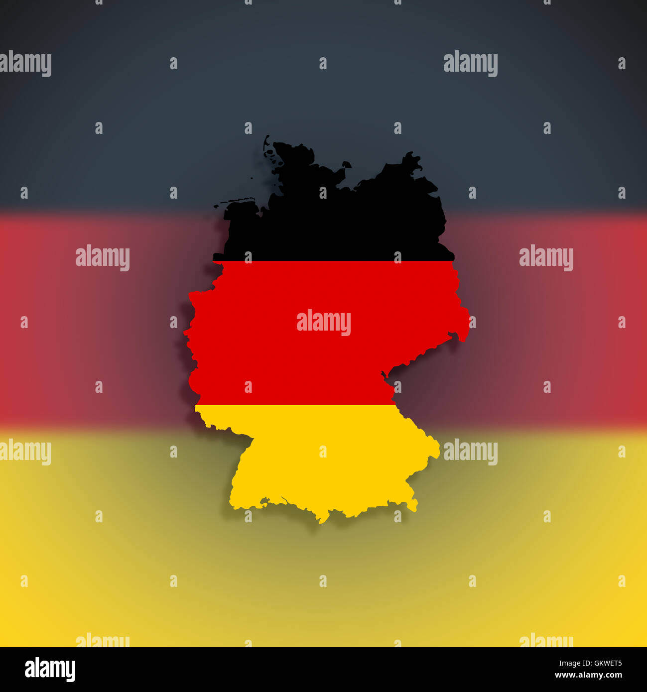 Map of the Federal Republic of Germany Stock Photo - Alamy