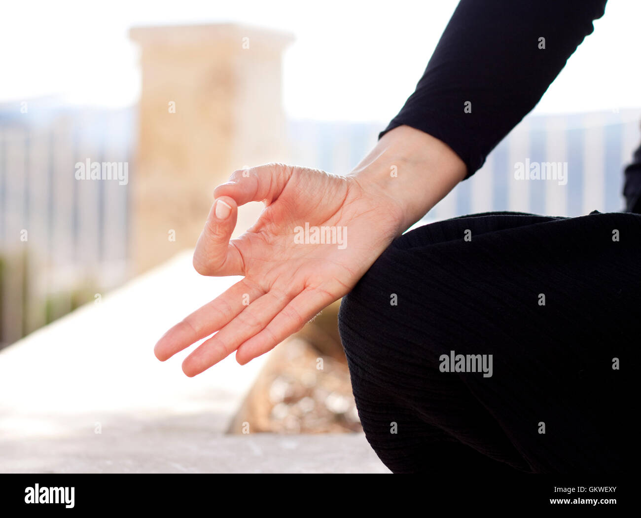 Yoga hand hi-res stock photography and images - Alamy