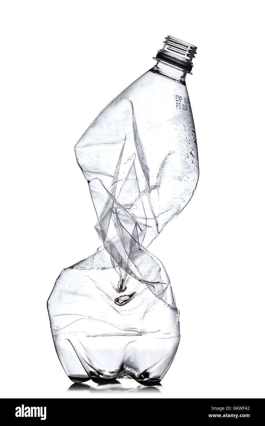 smashed plastic bottle Stock Photo - Alamy
