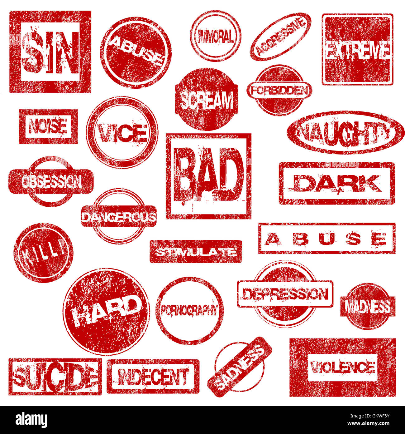 Negative red rubber stamp hi-res stock photography and images - Alamy