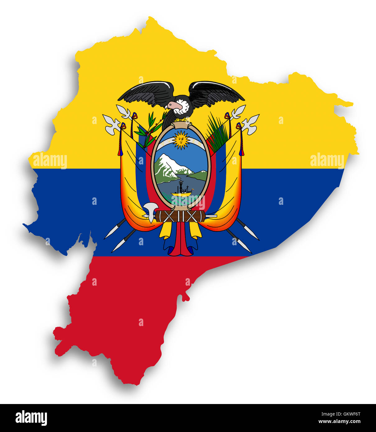 Map of Ecuador filled with flag Stock Photo - Alamy