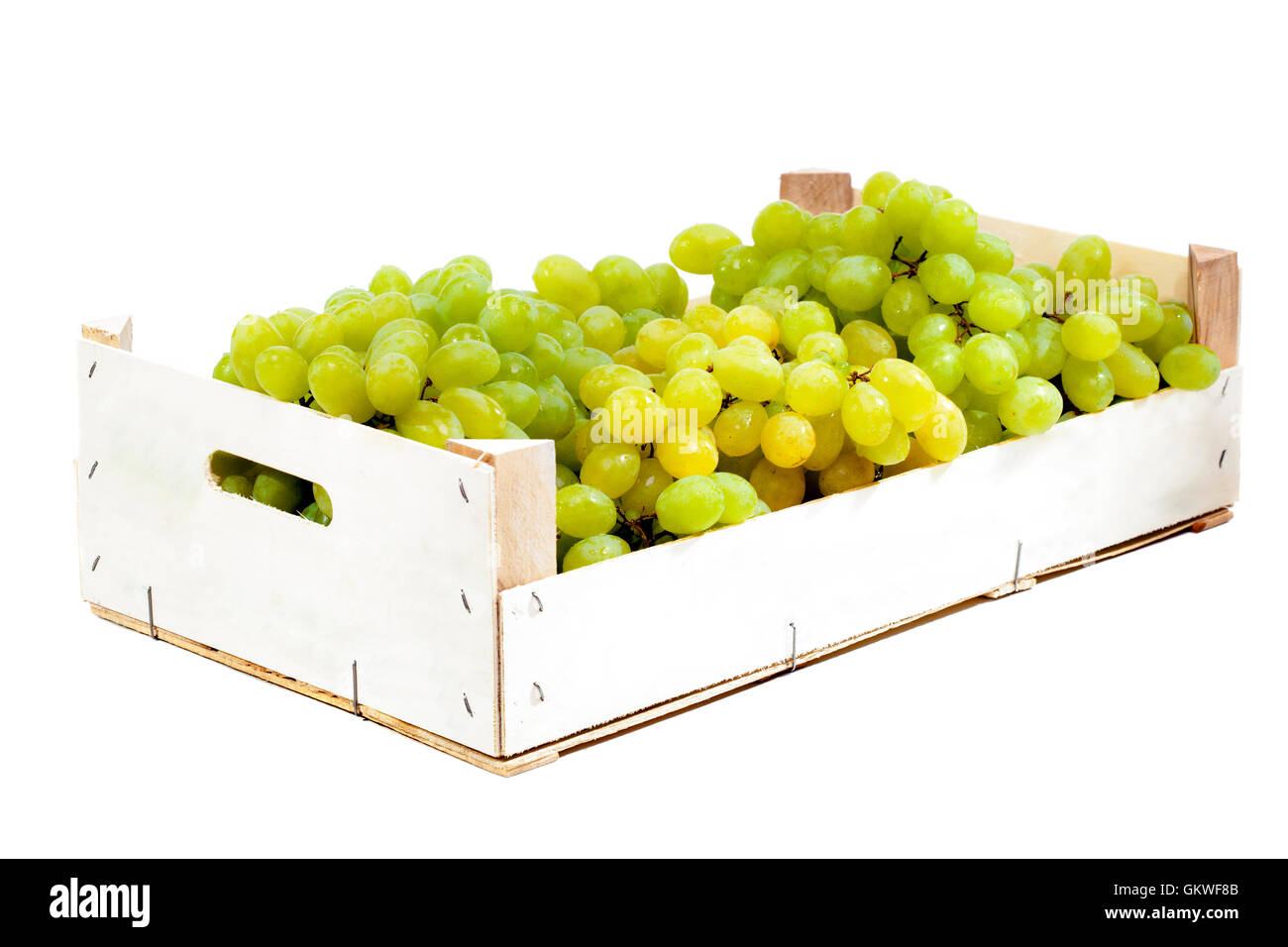 Grapes in a wooden box Stock Photo - Alamy