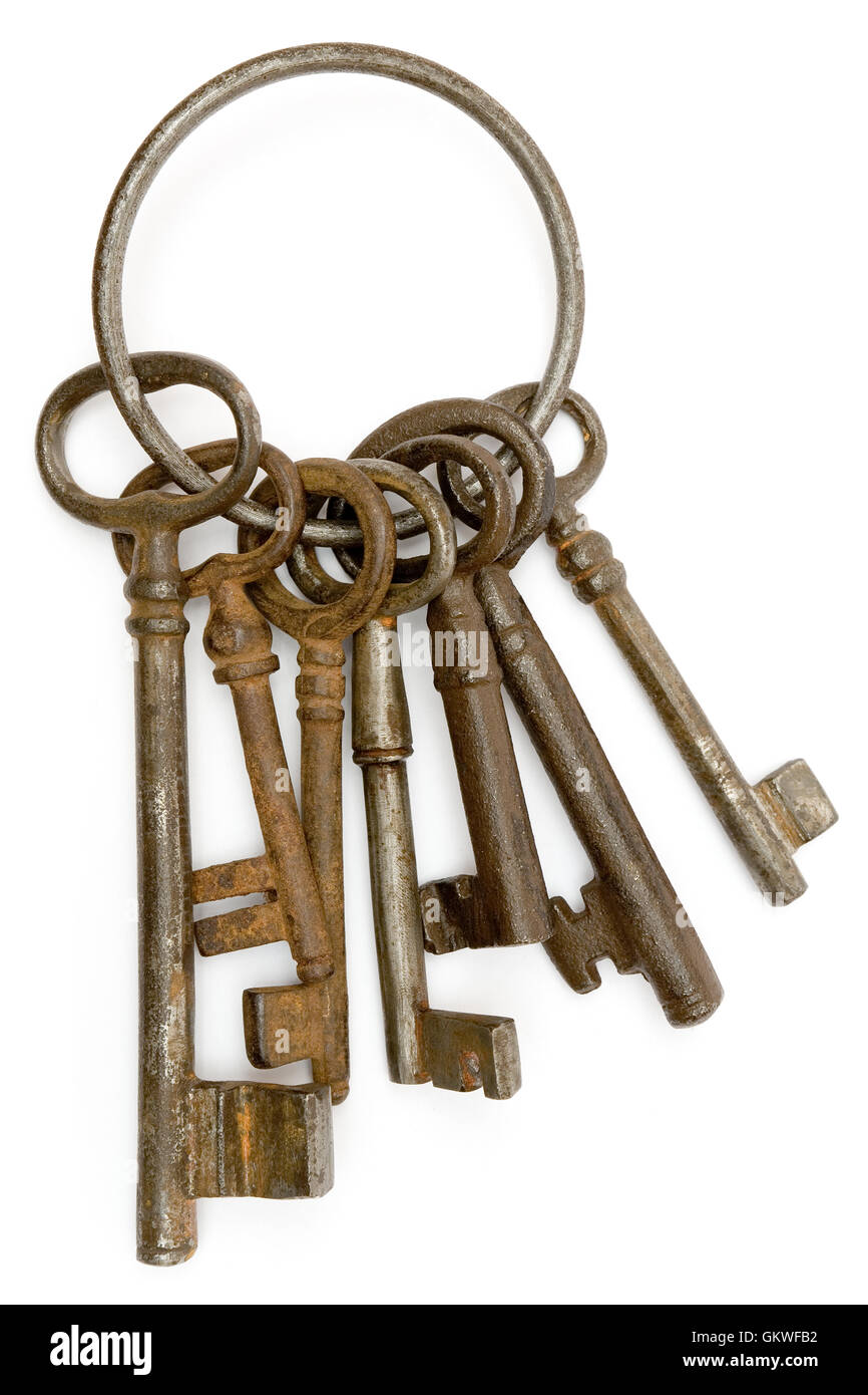 Old fashioned iron keys ring hi-res stock photography and images - Alamy