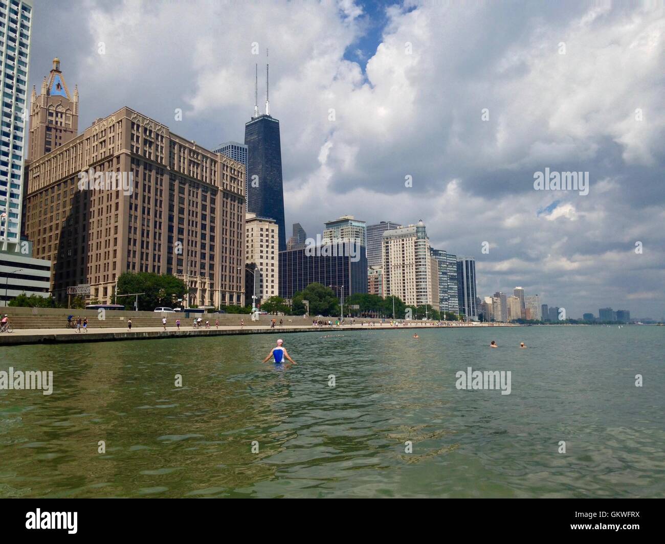 Chicago Skyline from Lake Michigan Stock Photo - Alamy