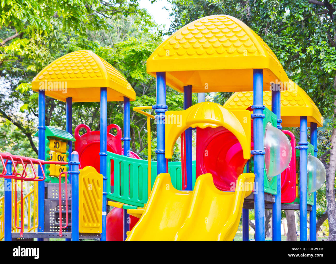 Playground in the park Stock Photo - Alamy
