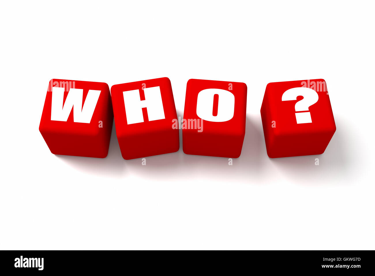 Who Red Cubes Stock Photo - Alamy