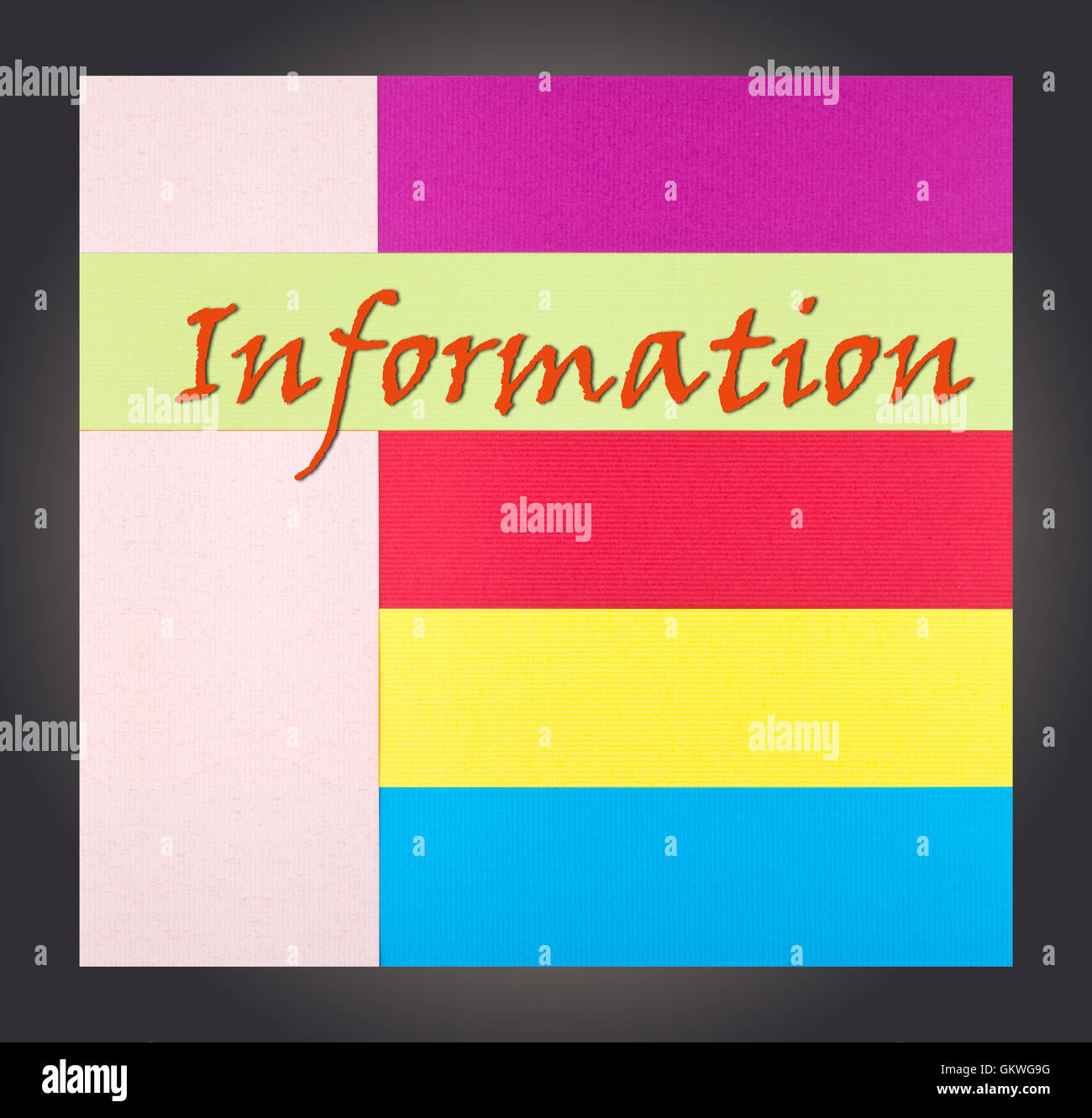 Information word on real paper Stock Photo - Alamy