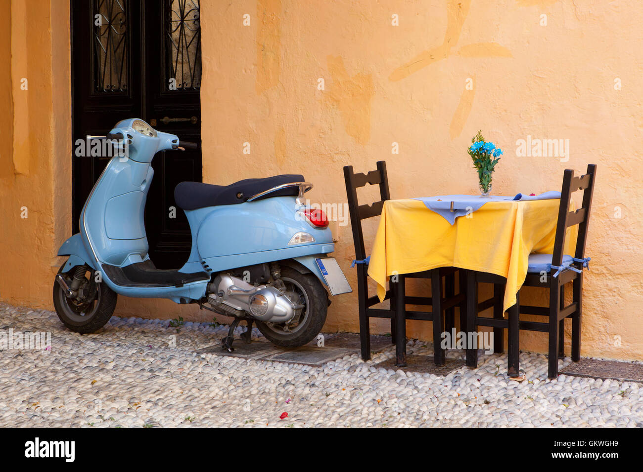 Vintage scooter in Rhodes Stock Photo - Alamy