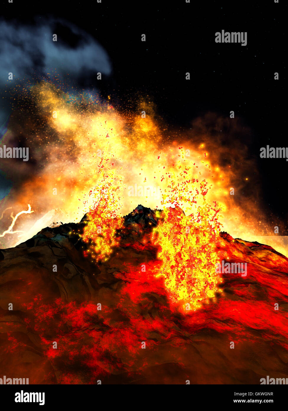 Eruption of vesuvius at night hi-res stock photography and images - Alamy