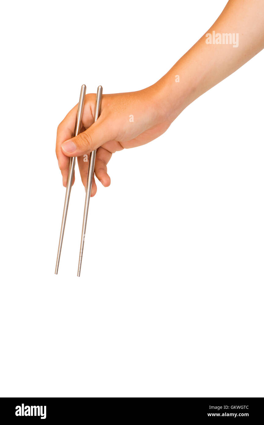 isolated hand holding chopstick Stock Photo - Alamy