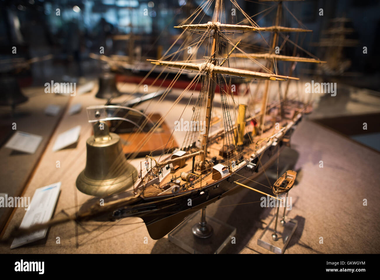A 1:50 scale model of the gunboat Rio Tamega, a 645-ton combined ...