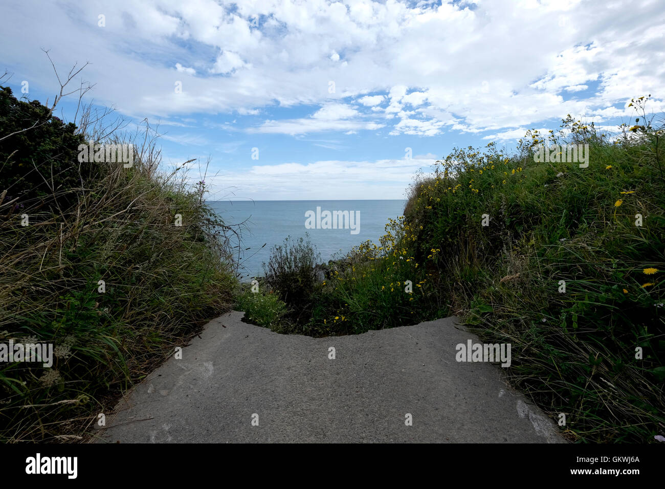 The cliff at Happisburgh which is under threat from coastal erosion ...